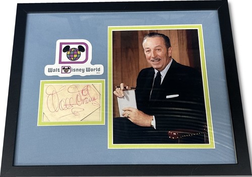 Walt Disney Signed Autographed Cut Signature With Photo framed JSA ...