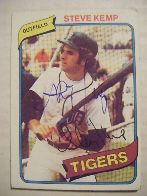STEVE KEMP signed TIGERS 1980 Topps baseball card AUTO Autographed ...