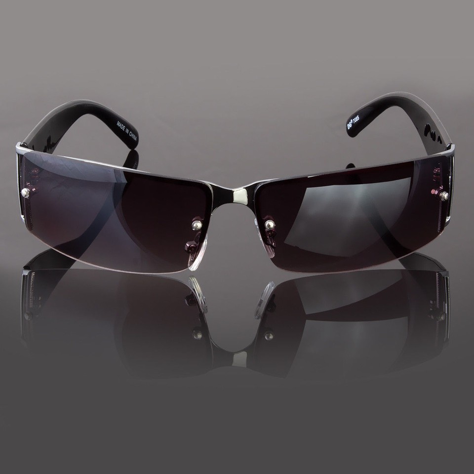 Men Women Rectangular Semi Mirror Designer Sunglasses Shades Fashion ...