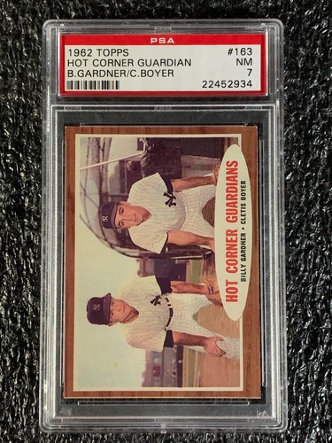 1962 Topps Baseball #163 Hot Corner Guardian Billy Gardner Cletis Boyer ...