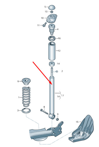 NEW VOLKSWAGEN POLO 6R 6C REAR SHOCK ABSORBER 6R0513025AJ ORIGINAL NO🇺🇸 ...