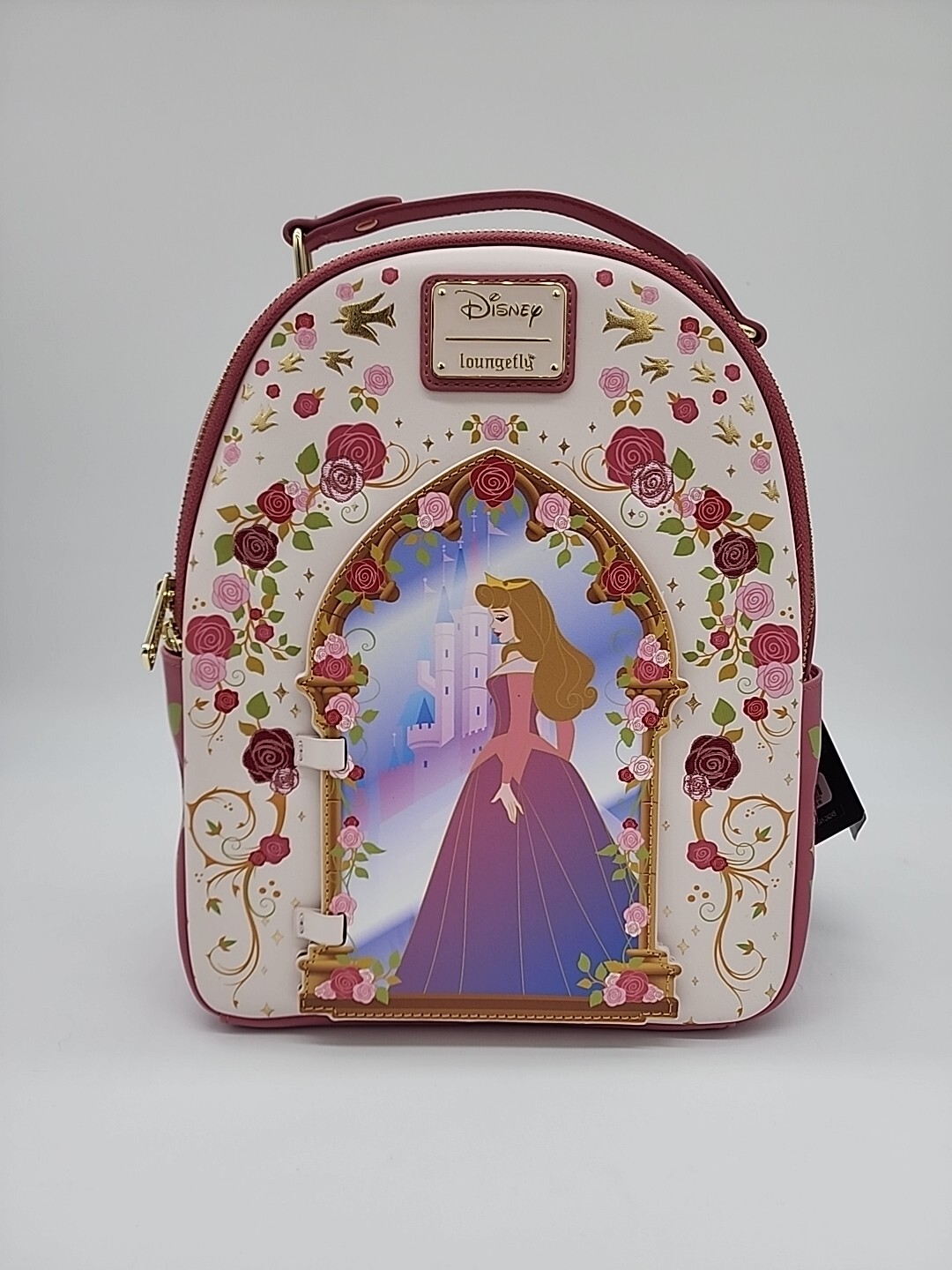 LOUNGEFLY Disney Sleeping Beauty Aurora Hinge Portrait Floral Mini ...