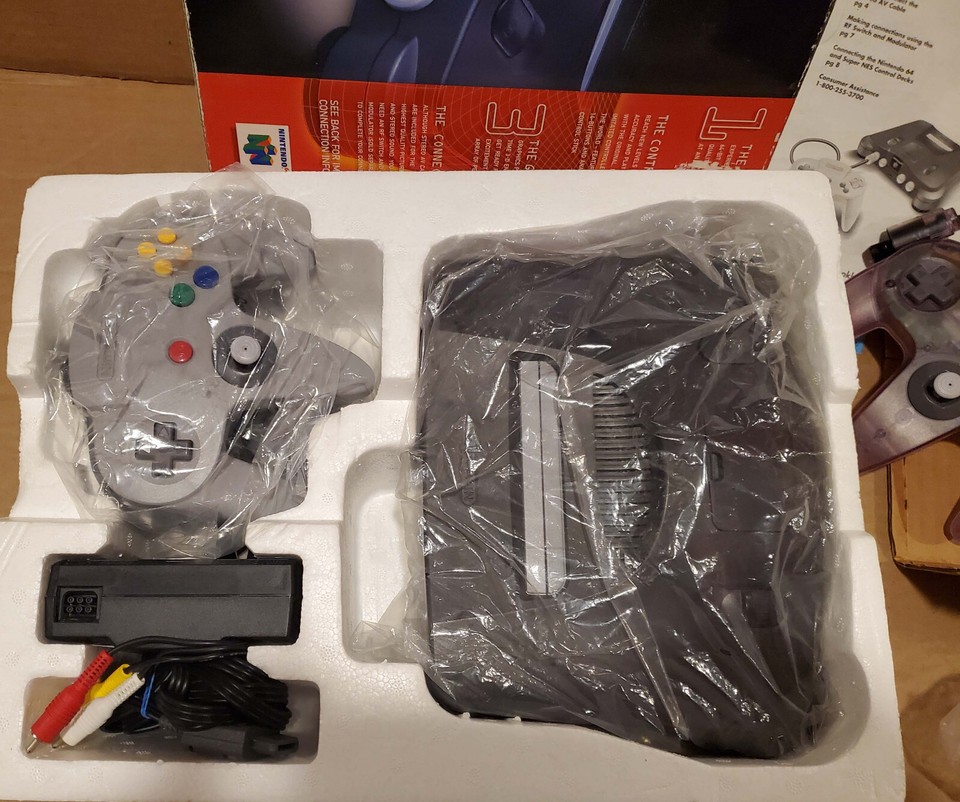 Nintendo 64 Console Atomic Purple Controller Bundle in Box, Works | eBay