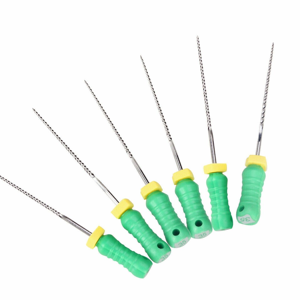 6/pk Dental Endo K-Files Root Canal Hand Use Files Stainless Steel #6 ...