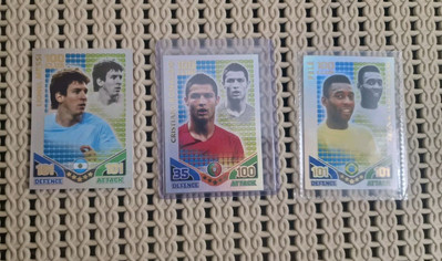Pele, Lionel Messi and Ronaldo 100 Club BUNDLE Match Attax Card World ...