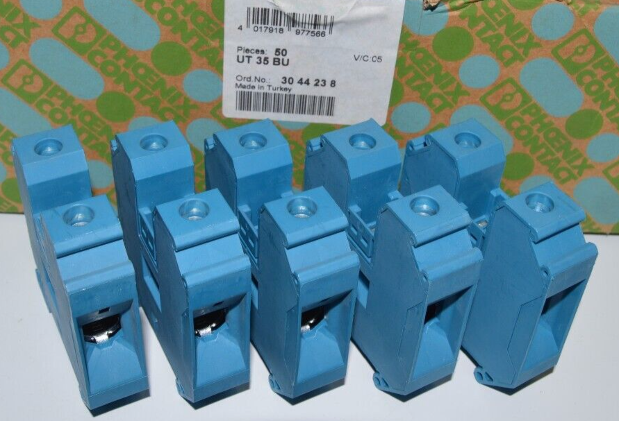 5 (Five) Phoenix Contact UT 35 UT35 BU DIN Rail Terminal Blocks Brand ...