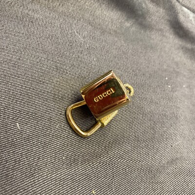GUCCI Authentic Vintage Keychain Key Holder Key Ring Gold Stamped Block ...