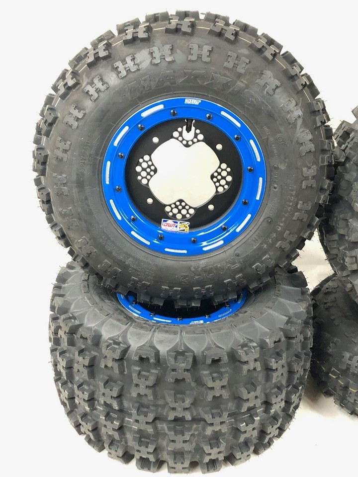 DWT G3 Beadlock Rims Maxxis Razr 2 Tires Front/Rear Honda TRX 250R 450R ...