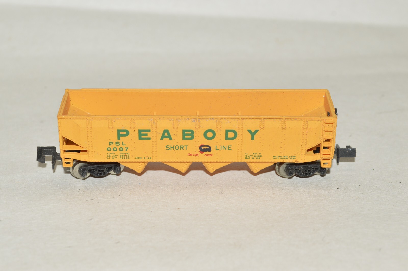 N scale Bachmann Peabody Short Line RR 4 bay coal hopper car train | eBay