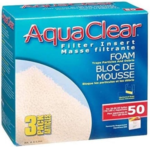 Aquaclear 50 Foam Aquarium Filter Inserts, Replacement Media, 3-Pack | eBay
