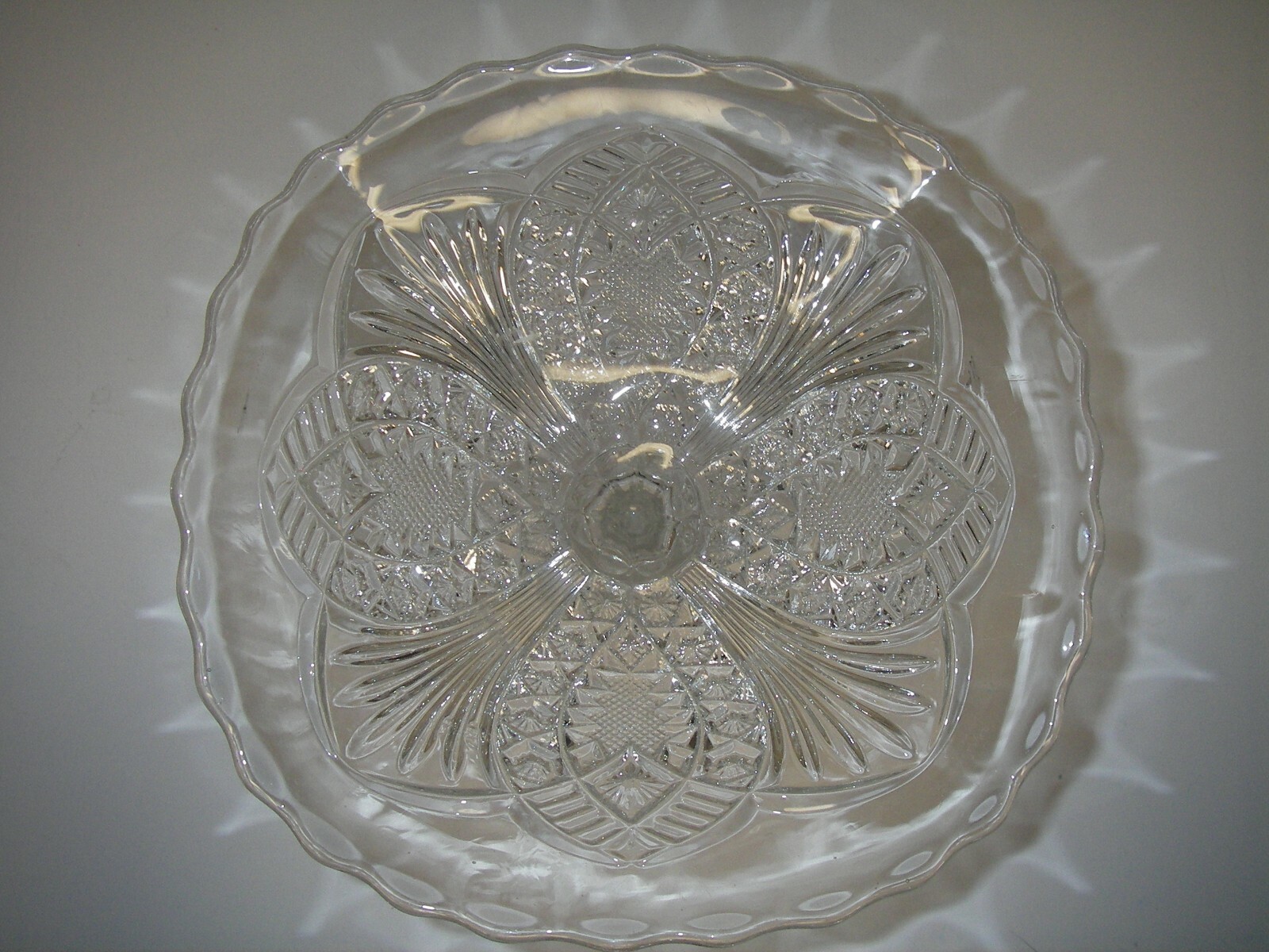 EAPG Glass Bryce Higbee MADORA Clear Compote scalloped AKA Arrowhead in ...