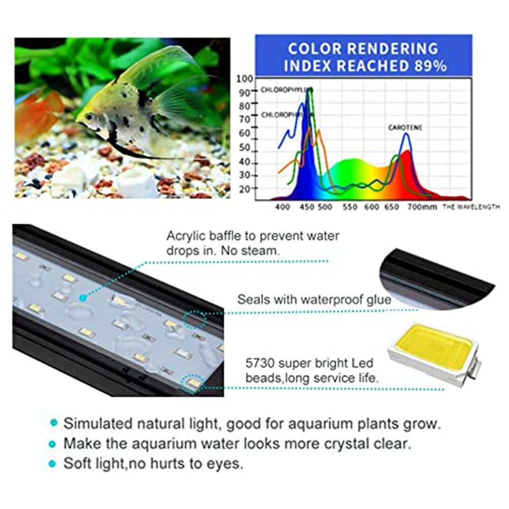 30 120 150 180CM Aquarium LED Lighting 4ft/5ft/6ft/ Marine Aqua Fish ...
