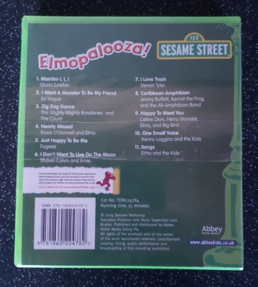 Sesame Street ELMOPALOOZA Children's Soundtrack Pop Rock CD Fugees ...