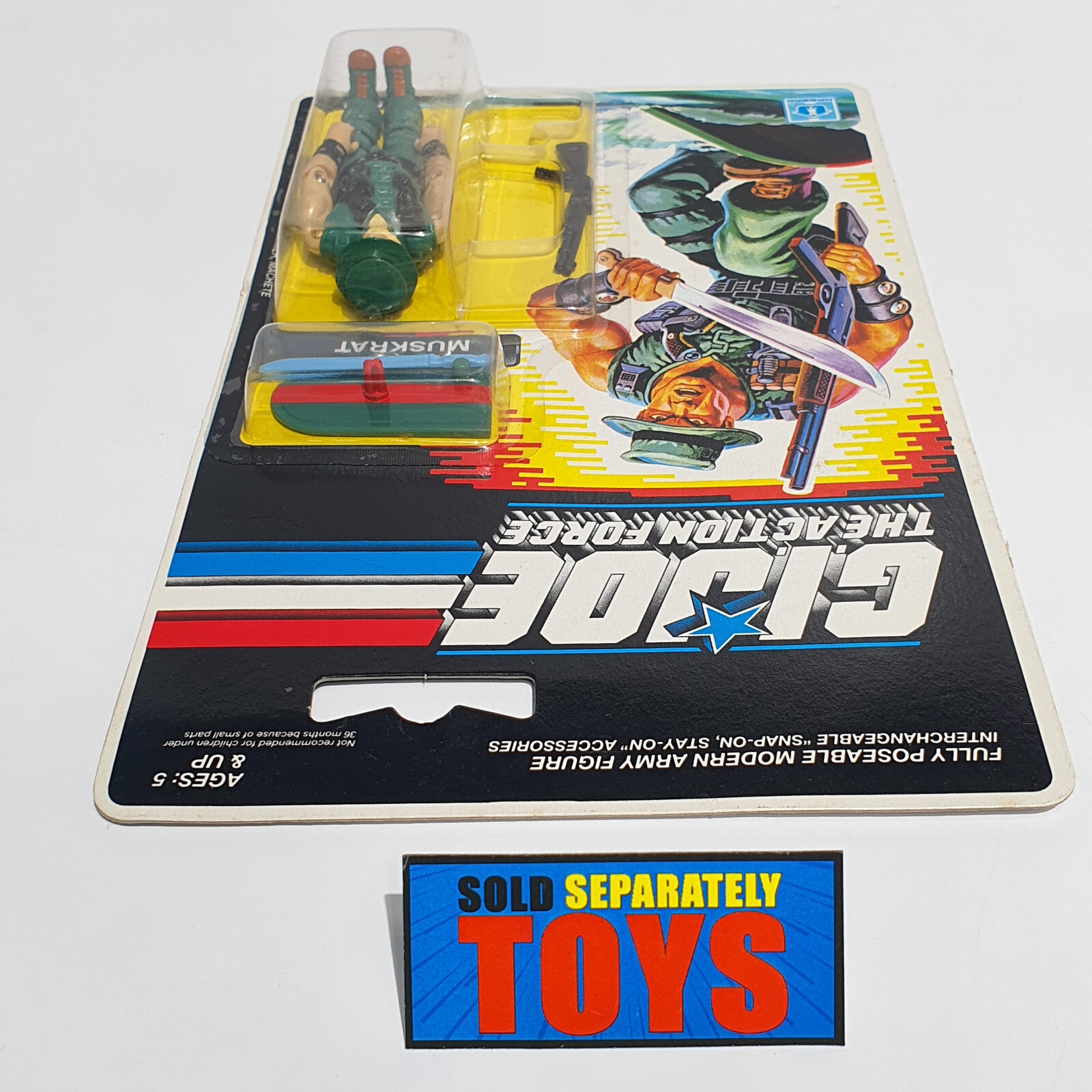 Vtg GI Joe MUSKRAT Euro UK MOC Card Action Force international sealed ...
