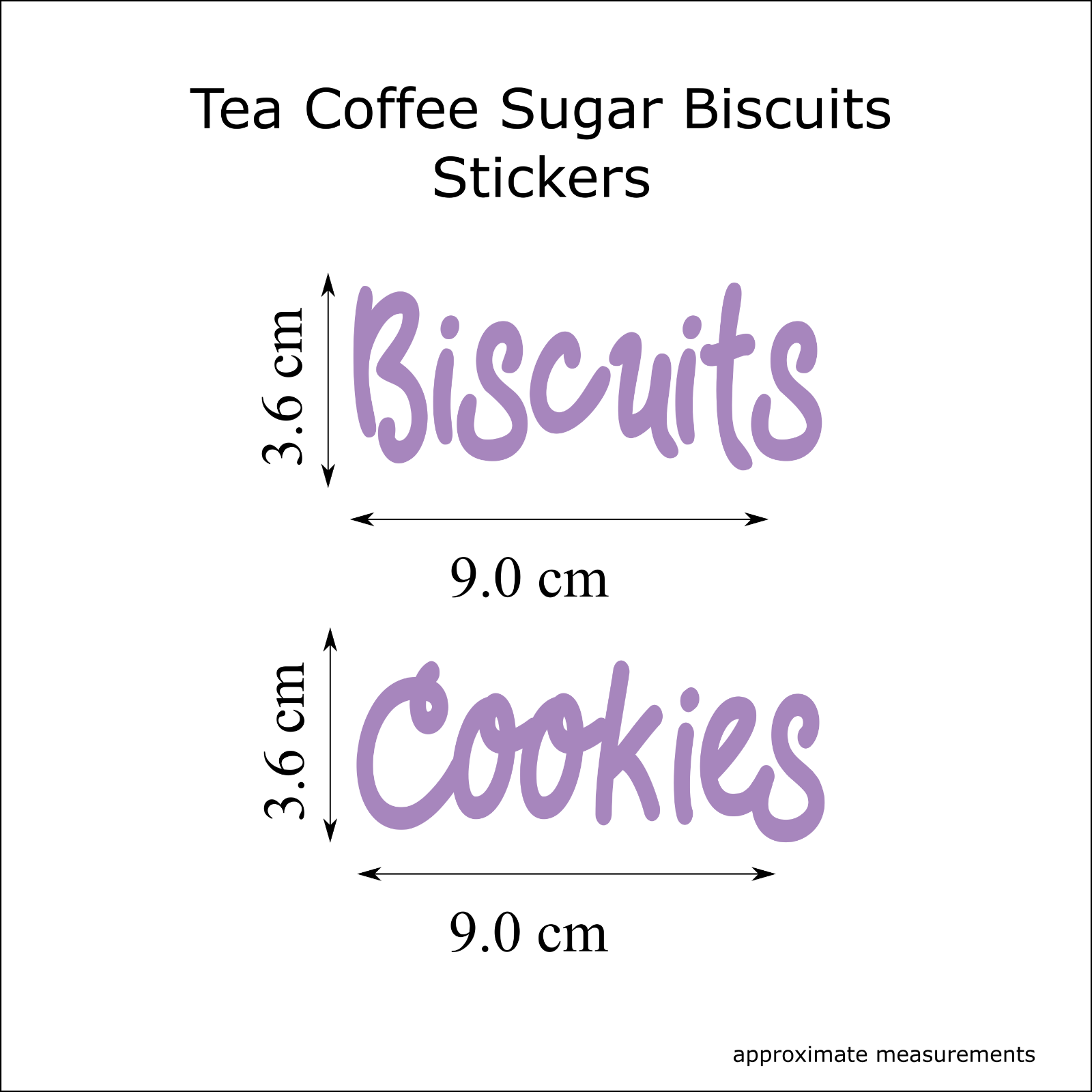 Tea, Coffee, Sugar Stickers Labels for Jars, Canisters or Containers ...