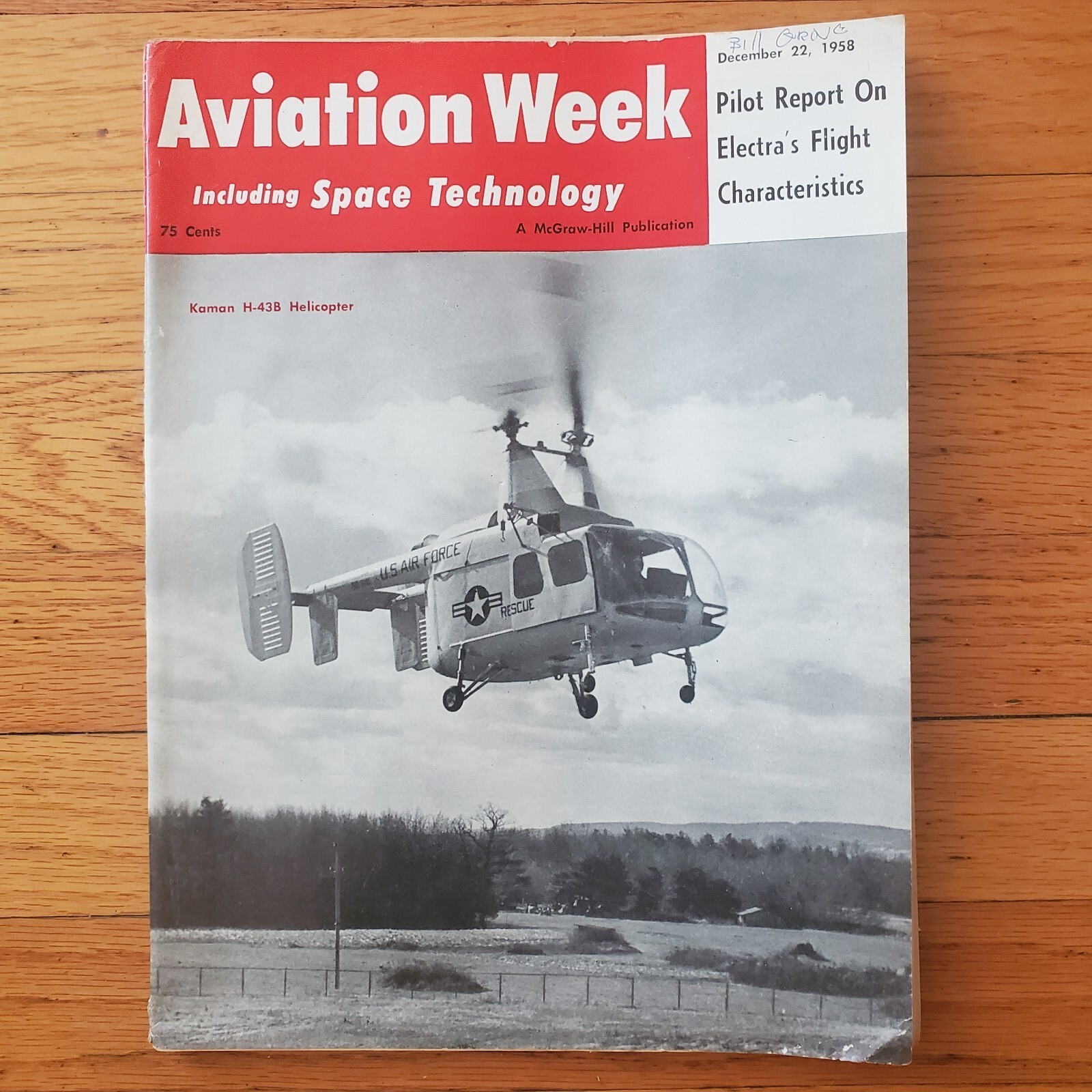 Aviation Week & Space Technology Kaman H-43B Helicopter NASA December ...
