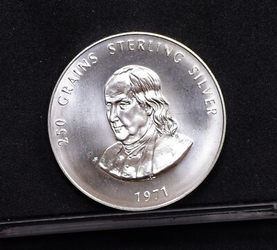 1971 41st Ann Maurine & George Shadwick 250 Grains Sterling Silver Coin ...