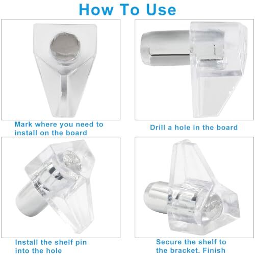 Clear Shelf Support Pegs 60 Pcs 6mm Plastic Shelf Pins Small Cabinet ...