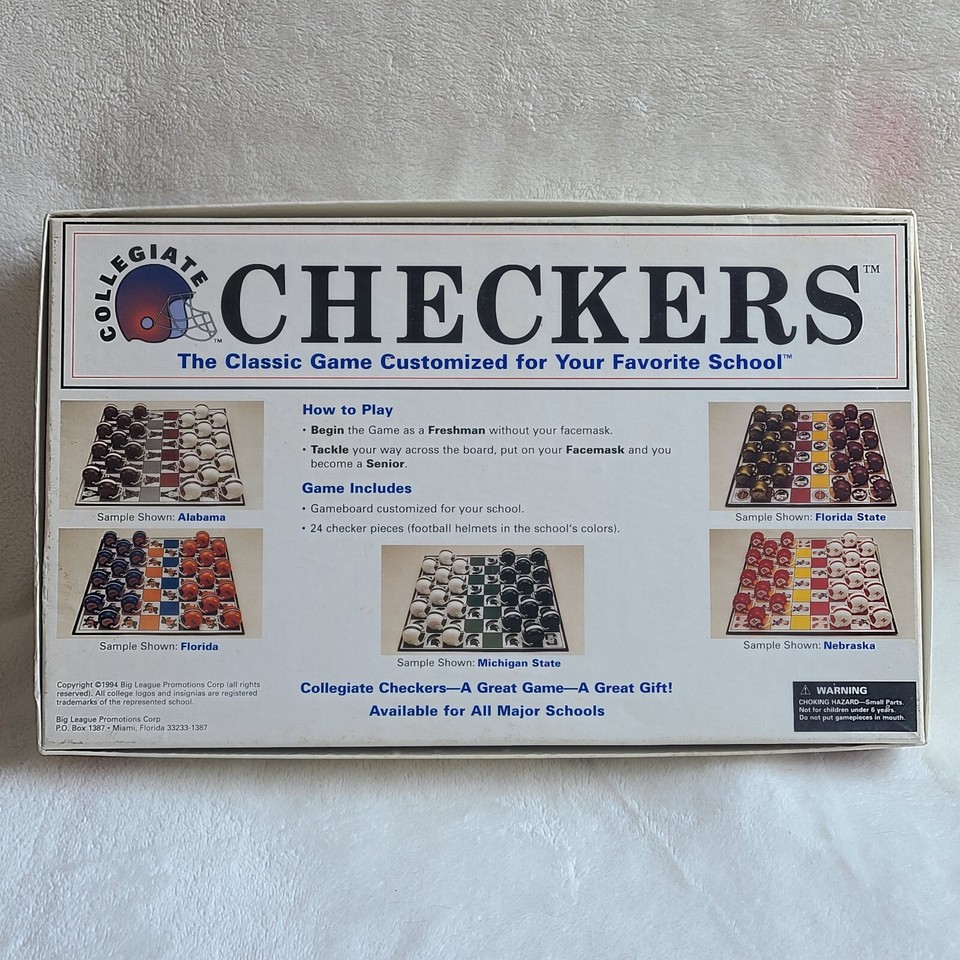 Vtg '94 Alabama Collegiate Football Helmet Checkers Board Game Bama ...