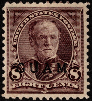 Guam - 1899 - 8 Cents Overprinted Violet Brown General Sherman Issue ...