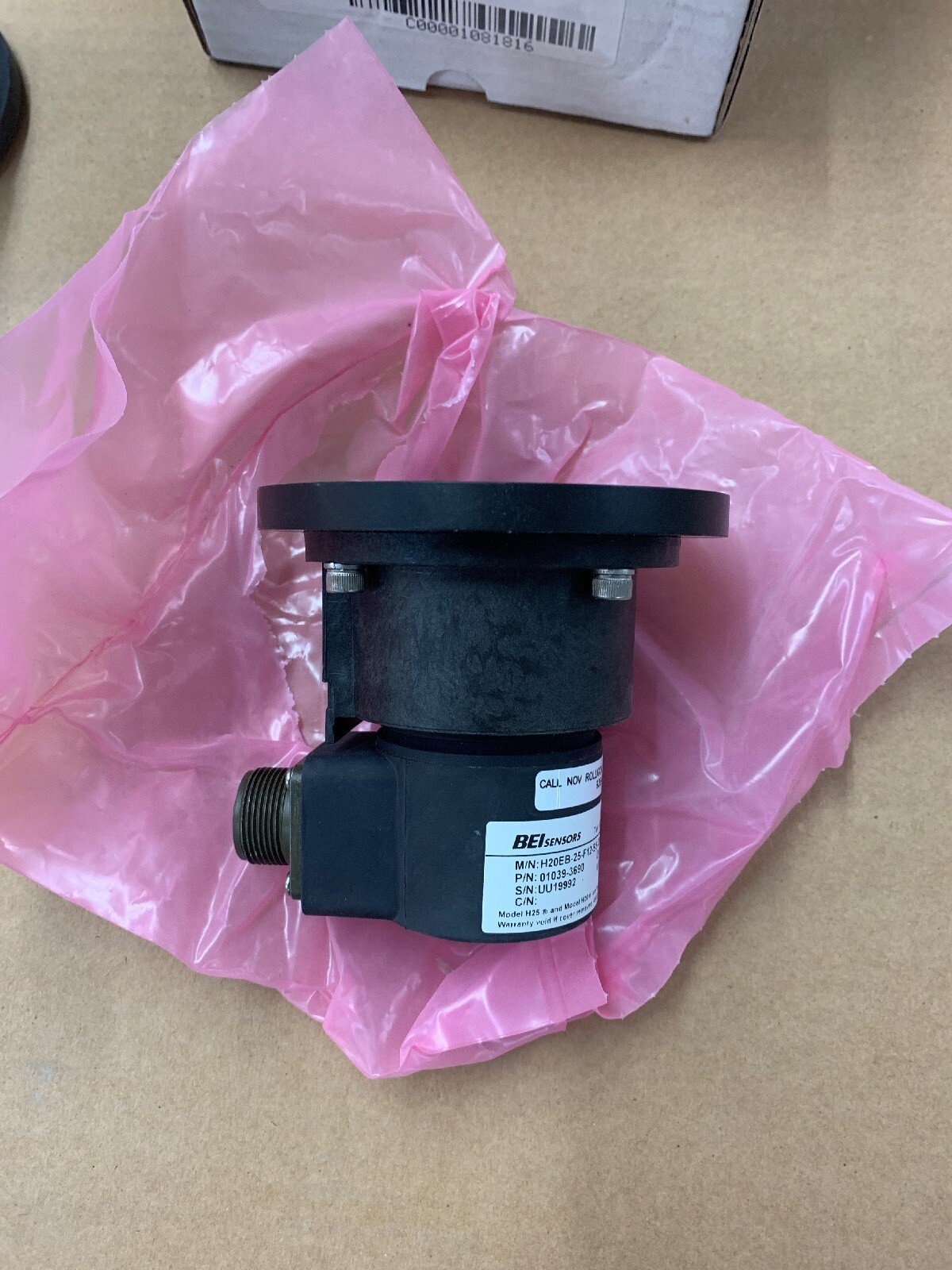 BEI INDUSTRIAL ENCODERS 01039-3235 SENSOR, MOD H20EB-25-F12-SS-200-AC ...