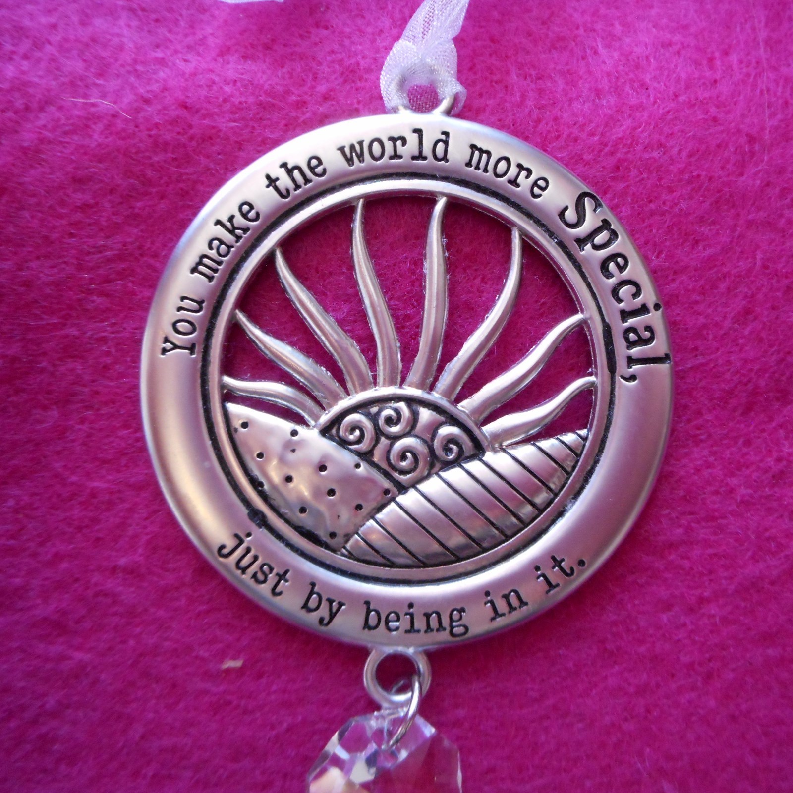 NEW Pewter Ornament/Sun Catcher with Crystal in Rising Sun Design by ...