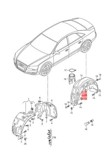 Genuine AUDI A8 S8 Quattro Clip 10pcs 4H0825429A | eBay