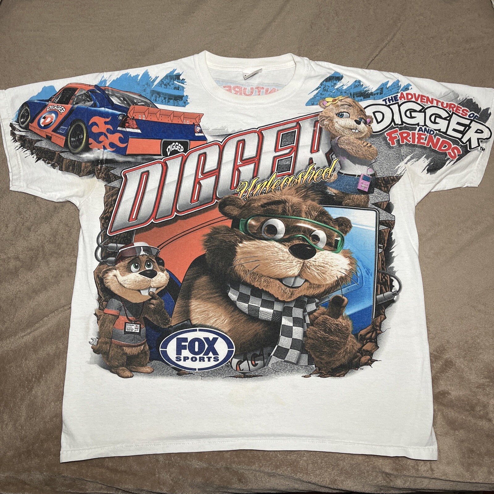 Vintage NASCAR Digger and Friends Men's Shirt All ove… - Gem