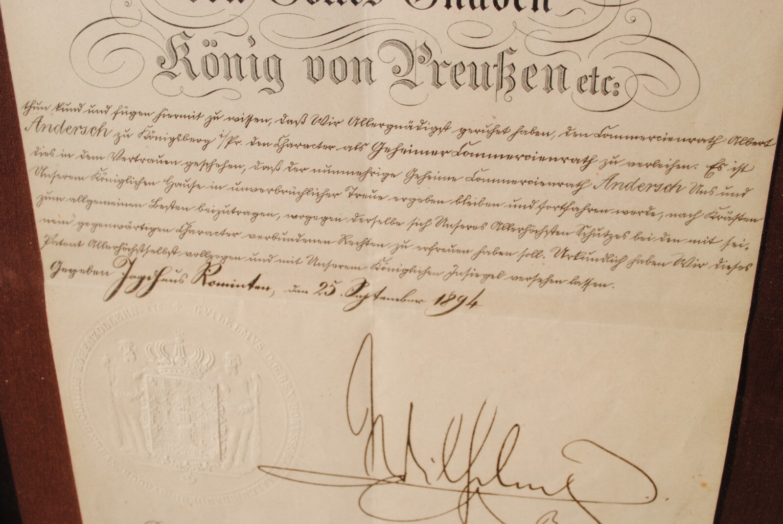 Kaiser Wilhelm II of Germany original hand signed autographed 1894 ...