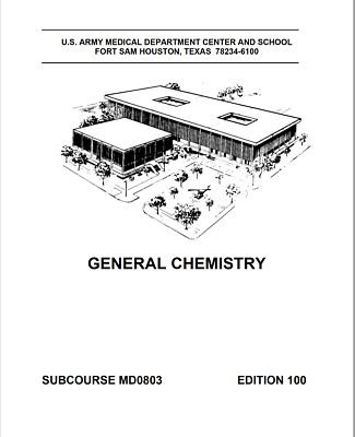 116 Page Army 68Q Pharmacy Specialist GENERAL CHEMISTRY Subcourse ...