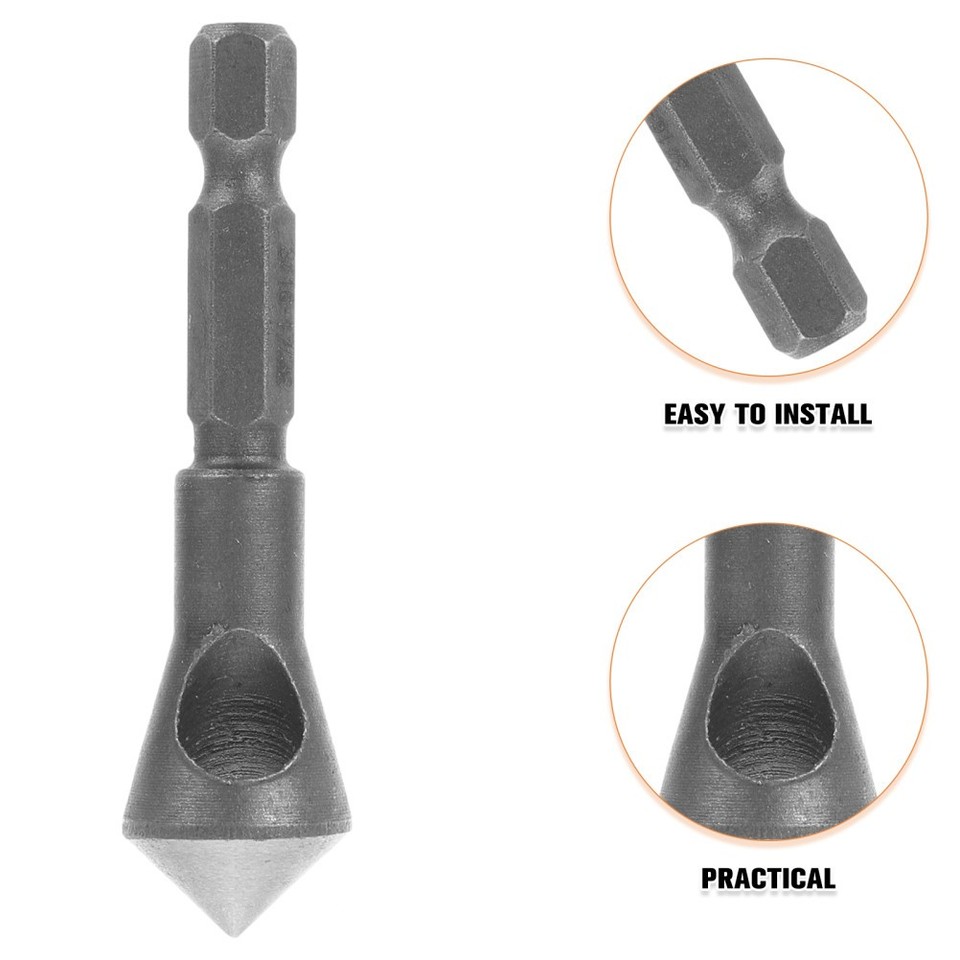 3 Pcs Countersink Drill Bit for Metal Heavy-duty Deburring Chamfer Tool ...