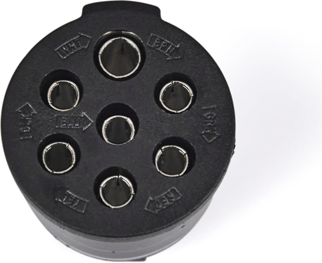 Heavy Duty 7 Pin Round Trailer Connector 7 Way Trailer Plug Semi ...