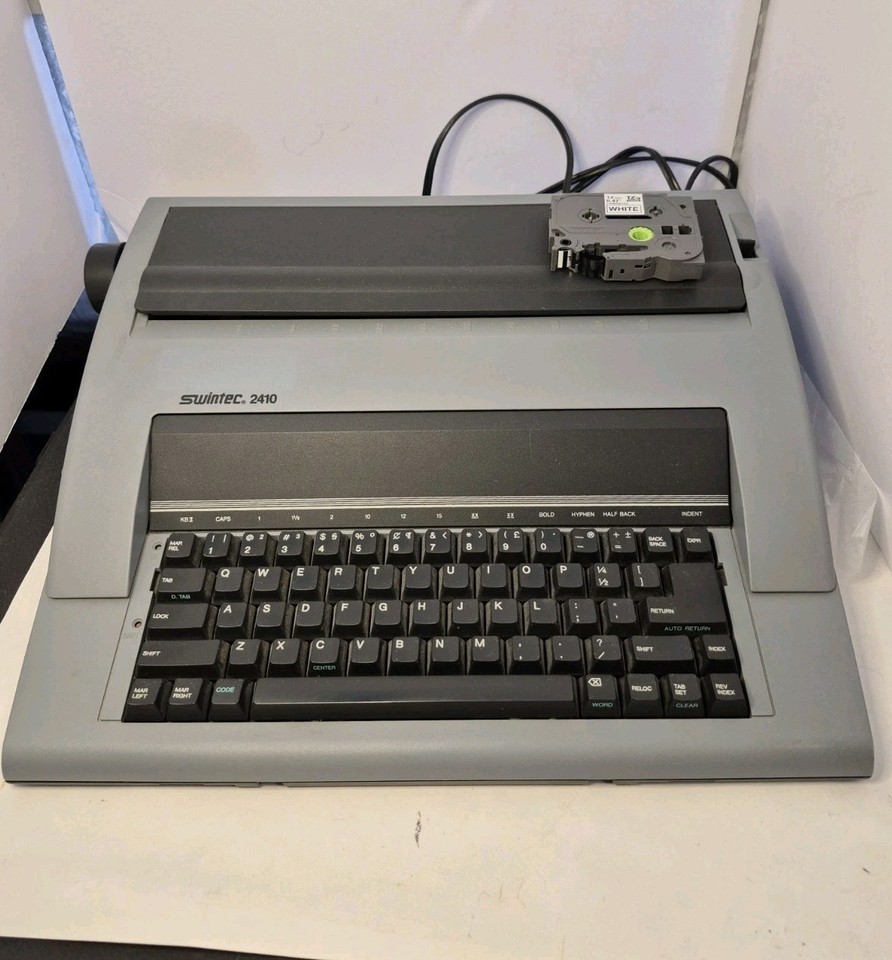 Swintec 2410 Electronic Typewriter AX150 *Tested & Works* Gray Cabinet ...