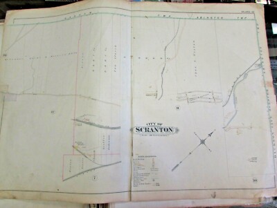 CITY OF SCRANTON - 1898 CITY MAP SCRANTON - CAYUNA SHAFT - BRISBUN ...