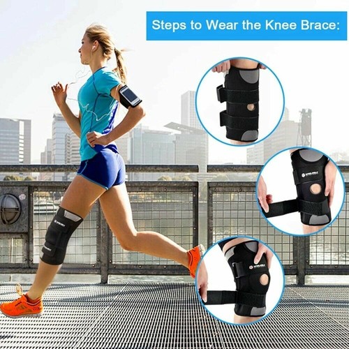 Knee Brace Hinged Compression Sleeve Joint Support Open Patella ...