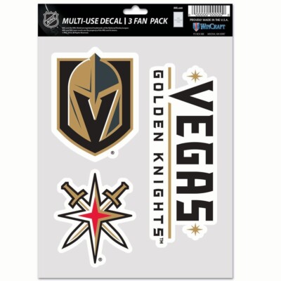 Vegas Golden Knights Multi Use Decal / Sticker Sheet - 3 Fan Pack *Free ...