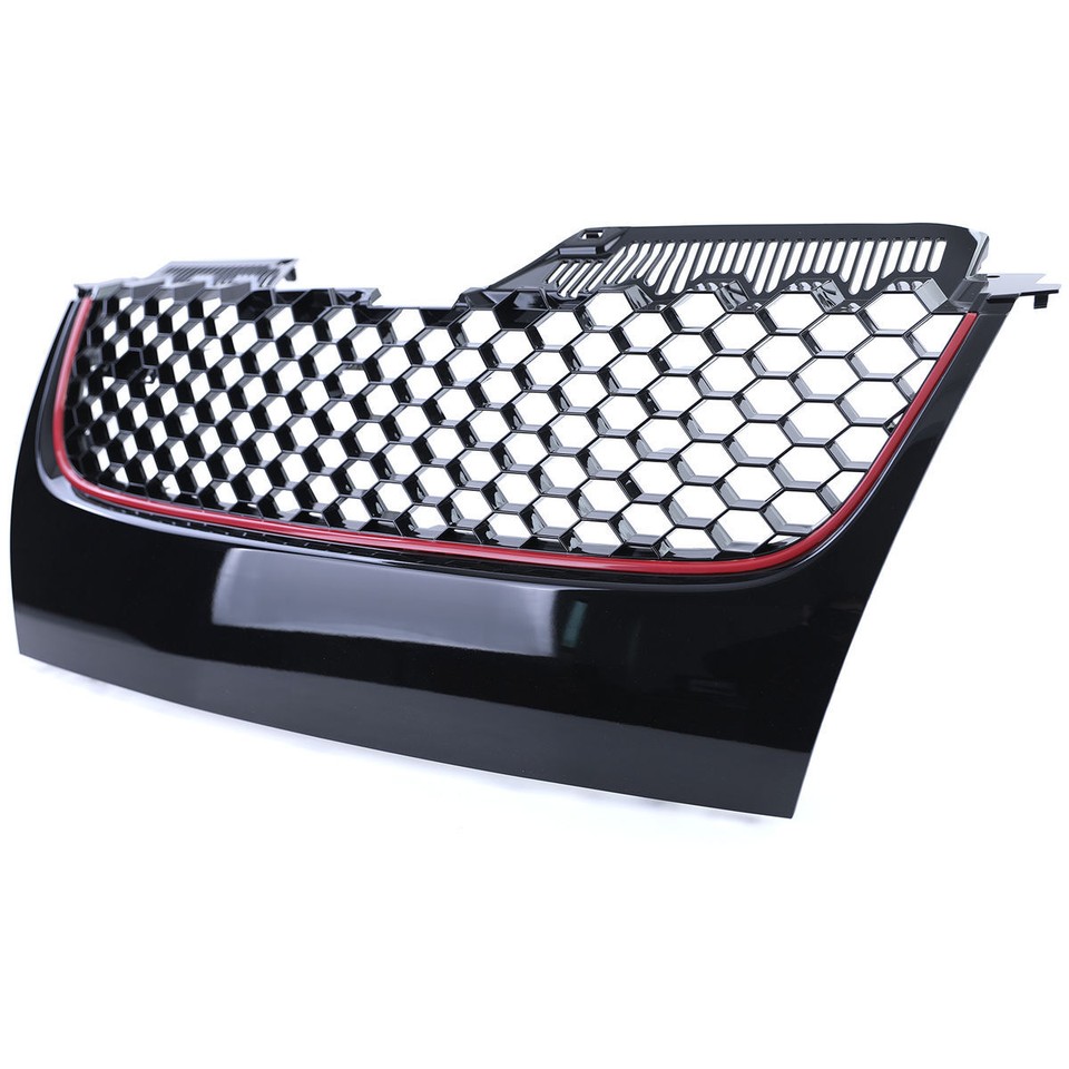 GTI Front Badgeless Honeycomb grill For Golf V MK5 GTI Black Gloss red ...
