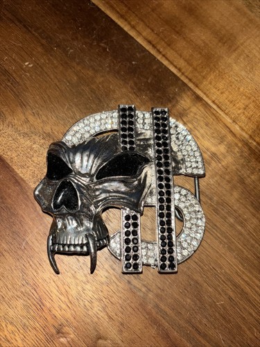 Demon Vampire Skull With Rhinestones Dollar Sign BELT BUCKLE..(DD2) | eBay
