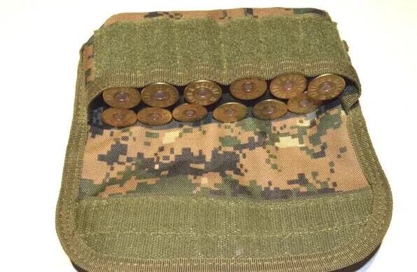 ACU Digi Camo Tactical MOLLE Shotgun Shot Gun Elastic Ammo Pouch Add On ...