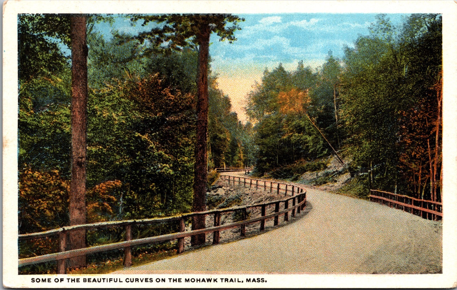 Beautiful Curves on the Mohawk Trail Massachusetts VTG WB Postcard A12 ...