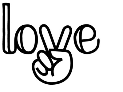 Love Peace Hand deuces Car Phone Laptop Decorative Vinyl Decal Sticker ...