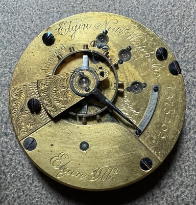 1884 ELGIN 18S 15J GRADE 80 ADJUSTED RR GRADE POCKET WATCH MOVEMENT ...