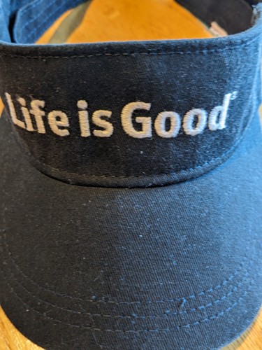 "Life Is Good" Visor. Color Black with White Letters , Adjustable One ...