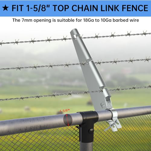 7 Pack Barbed Wire Arm for 1-5/8"" Chain Link Fence, Galvanized Steel ...