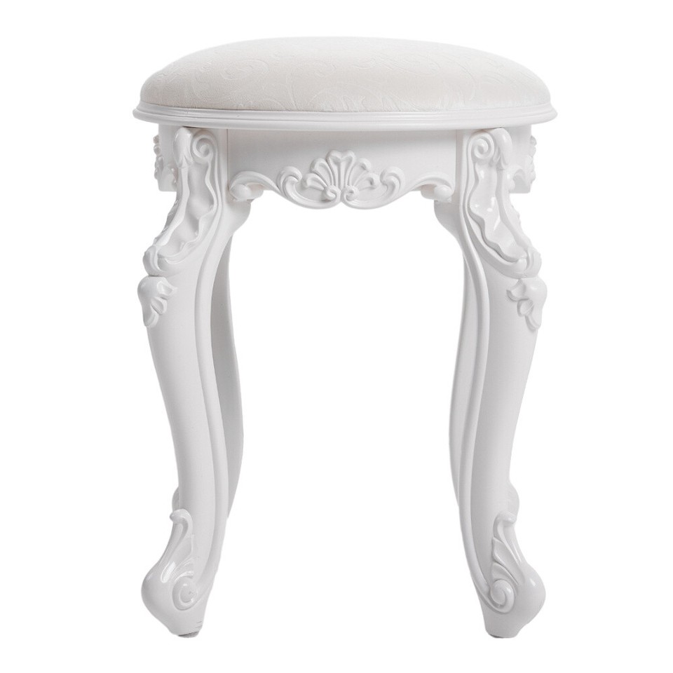 French Retro Carving Flowers Legs Dressing Table Chair Vanity Stool ...