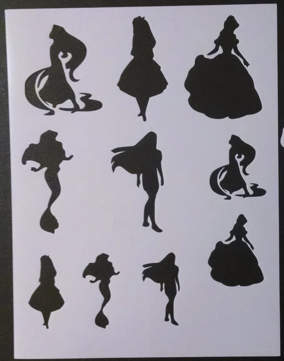 Disney Princess Silhouette Stencils
