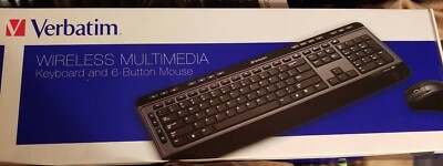 Verbatim Wireless Multimedia Keyboard and 6-Button Mouse Combo - Black ...