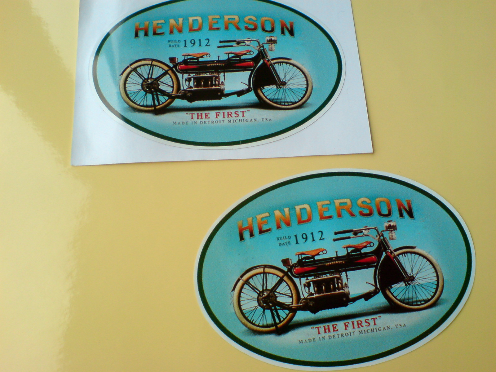 HENDERSON Vintage Motorcycle Stickers Decals 2 off 90mm | eBay UK