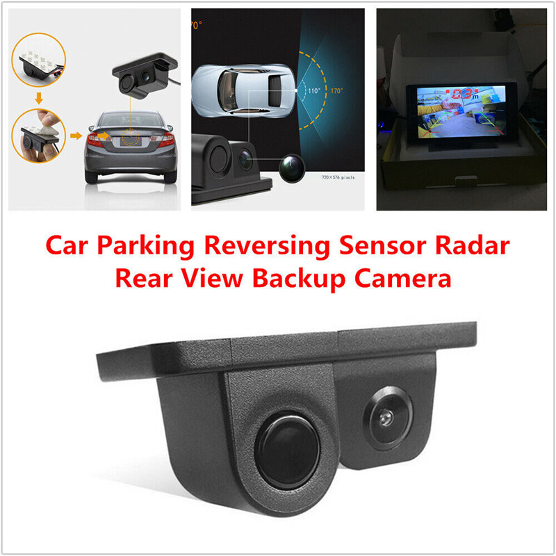 2in1 Car Parking Reversing Sensor Radar Rear View Backup Night Vision ...
