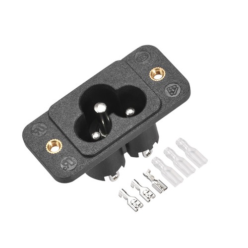 C6 Panel Mount Plug Adapter AC 250V 2.5A/5A 3P IEC Inlet Socket w ...